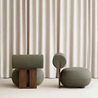 China Light Luxury Hotel Furniture Creative Living Room Solid Wood Single Lazy Sofa for sale