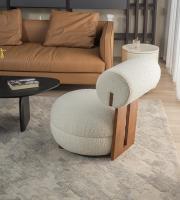 China Light Luxury Hotel Furniture Creative Living Room Solid Wood Single Lazy Sofa for sale