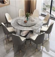 China Light Luxury Modern Marble Round Table With Turntable Household Dining Table for sale