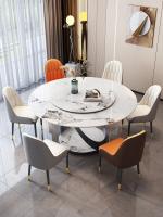 China Light Luxury Modern Marble Round Table With Turntable Household Dining Table for sale