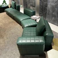 China 1800*1000mm Hotel Lobby Furniture Home Office Luxury Green Leather Modular Sofa Set for sale