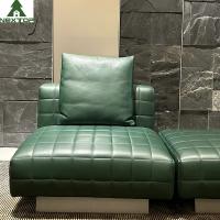 China 1800*1000mm Hotel Lobby Furniture Home Office Luxury Green Leather Modular Sofa Set for sale