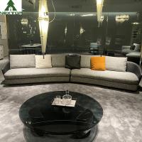 China Luxury Hotel Lobby Reception Modular Sofa Set High End Villa Fabric Grey Linen Sofa for sale