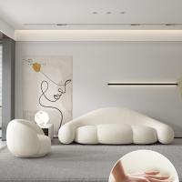 China Creative Curved Living Room Sofa Luxury Modern Reception Guest Sofa for sale
