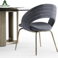 China Modern Luxury Deluxe Gold Metal Fabric Single Chair Hotel Banquet Restaurant for sale