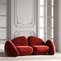 China Italian Creative Modelling Hotel Lobby Furniture Fabric 2 Person Sofa for sale