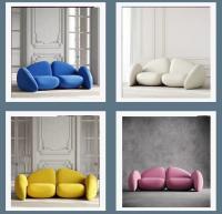 China Italian Creative Modelling Hotel Lobby Furniture Fabric 2 Person Sofa for sale