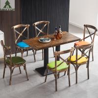 China Large Retro Metal Cafe Restaurant Chair Sofa Set Economic Industrial Hotel Bar Shop for sale