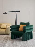 China Living Room Velvet Single Lounge Sofa Chair Italian Minimalist Hotel Furniture for sale
