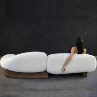 China Italian Minimalist Hotel Lobby Furniture Nordic Fabric Cloud Shape Light Luxury Curved Sofa for sale