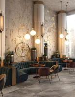 China Whole Hotel Restaurant Furniture Fabric Leather L Shape Corner Booth Sofa Set Wooden Chairs for sale