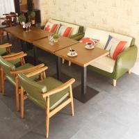 China Custom Dining Furniture Green Wood Chair Cafe Loft Table Hotel Restaurant Banquet for sale