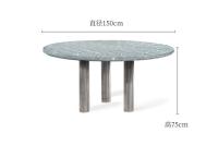 China Luxury Hotel Restaurant Furniture Water Wave Pattern Round Dining Table for sale