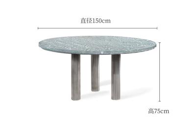 China Luxury Hotel Restaurant Furniture Water Wave Pattern Round Dining Table for sale