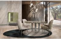 China Luxury Hotel Restaurant Furniture Water Wave Pattern Round Dining Table for sale
