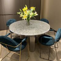 China Luxury Hotel Restaurant Furniture Water Wave Pattern Round Dining Table for sale