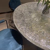 China Luxury Hotel Restaurant Furniture Water Wave Pattern Round Dining Table for sale
