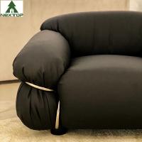 China OEM Hotel Bedroom Furniture Fabric Single Black Sofa Chair Puffy Exterior Villa Living Room for sale