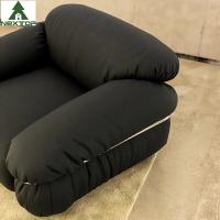 China OEM Hotel Bedroom Furniture Fabric Single Black Sofa Chair Puffy Exterior Villa Living Room for sale