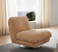 China High End Hotel Lobby Furniture Simple Frosted Leather Swivel Single Lounge Chair for sale