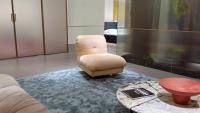 China High End Hotel Lobby Furniture Simple Frosted Leather Swivel Single Lounge Chair for sale
