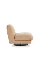 China High End Hotel Lobby Furniture Simple Frosted Leather Swivel Single Lounge Chair for sale