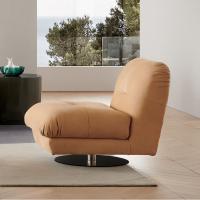China High End Hotel Lobby Furniture Simple Frosted Leather Swivel Single Lounge Chair for sale