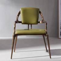 China 5 Star Hotel Restaurant Furniture Solid Metal Backrest Dining Leather Lounge Chair for sale