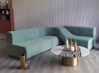 China Italian Luxury Hotel Lobby Furniture Corner Velvet Multi Person Lazy Sofa for sale