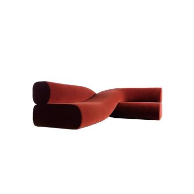 China Italian Luxury Hotel Lobby Furniture Corner Velvet Multi Person Lazy Sofa for sale
