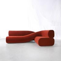China Italian Luxury Hotel Lobby Furniture Corner Velvet Multi Person Lazy Sofa for sale