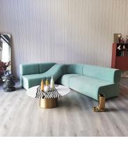 China Italian Luxury Hotel Lobby Furniture Corner Velvet Multi Person Lazy Sofa for sale