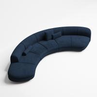 China Blue Curved Sectional Sofa Fabric U Shape Lobby Reception Set Furniture for sale
