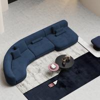 China Blue Curved Sectional Sofa Fabric U Shape Lobby Reception Set Furniture for sale