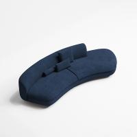 China Blue Curved Sectional Sofa Fabric U Shape Lobby Reception Set Furniture for sale