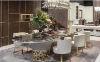 China Modern Light Hotel Restaurant Furniture Simple Oval Marble Dining Table for sale
