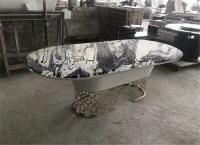 China Modern Light Hotel Restaurant Furniture Simple Oval Marble Dining Table for sale