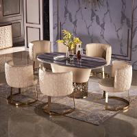 China Modern Light Hotel Restaurant Furniture Simple Oval Marble Dining Table for sale