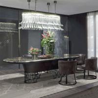 China Modern Light Hotel Restaurant Furniture Simple Oval Marble Dining Table for sale
