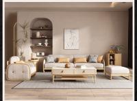 China Multi Functional Hotel Lobby Furniture Nordic Simple Solid Wood Fabric Sofa for sale
