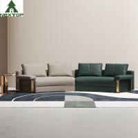 China High End Hotel Lobby Furniture Reception Combination Sofa Set Leather Curved for sale