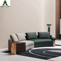 China High End Hotel Lobby Furniture Reception Combination Sofa Set Leather Curved for sale
