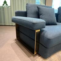 China OEM Hotel Lobby Furniture Interior Modular Sofa Nubuck Fabric Circle Corner With Metal Frame for sale