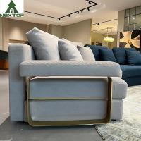 China OEM Hotel Lobby Furniture Interior Modular Sofa Nubuck Fabric Circle Corner With Metal Frame for sale