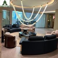China OEM Hotel Lobby Furniture Interior Modular Sofa Nubuck Fabric Circle Corner With Metal Frame for sale