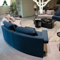 China OEM Hotel Lobby Furniture Interior Modular Sofa Nubuck Fabric Circle Corner With Metal Frame for sale