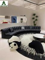China Luxury Black Leather Curved Piano Sofa Large Lobby Set For Hotel Villa for sale