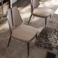 China Modern Light Luxury Hotel Restaurant Furniture Stainless Steel Leather Dining Chair for sale