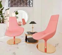 China Nordic Modern Personality Leather Lounge Swivel Chair Creative Shaped for sale