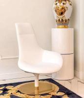 China Nordic Modern Personality Leather Lounge Swivel Chair Creative Shaped for sale